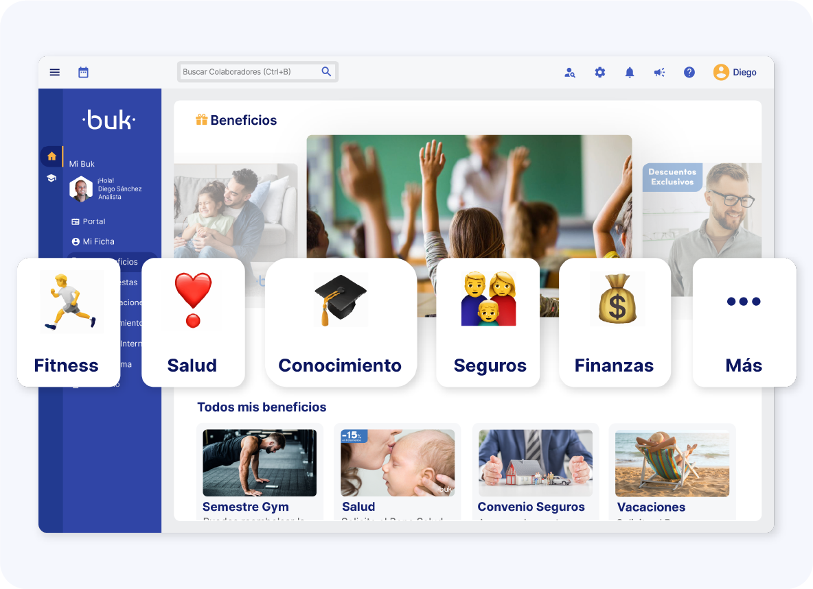 Gestión de beneficios laborales para colaboradores